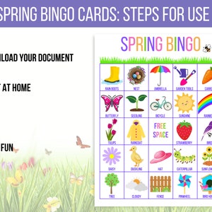 Printable Spring Bingo, 30 Spring Bingo Cards, Spring Activity for Kids ...