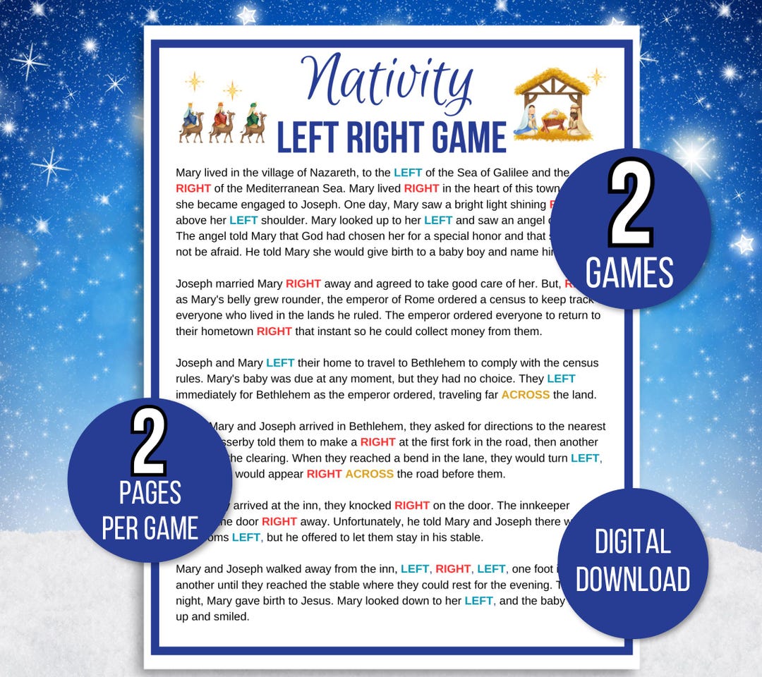 Left Right Nativity Story, Left Right Christmas Game, Left Right ...