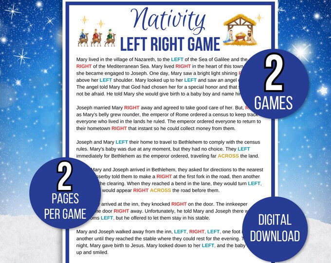 Nativity Left Right Story | Christmas Bible Left Right Game | Christmas ...