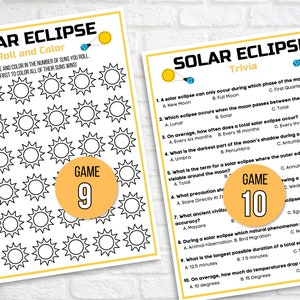 Solar Eclipse Games, Printable Solar Eclipse Games, Solar Eclipse Game ...