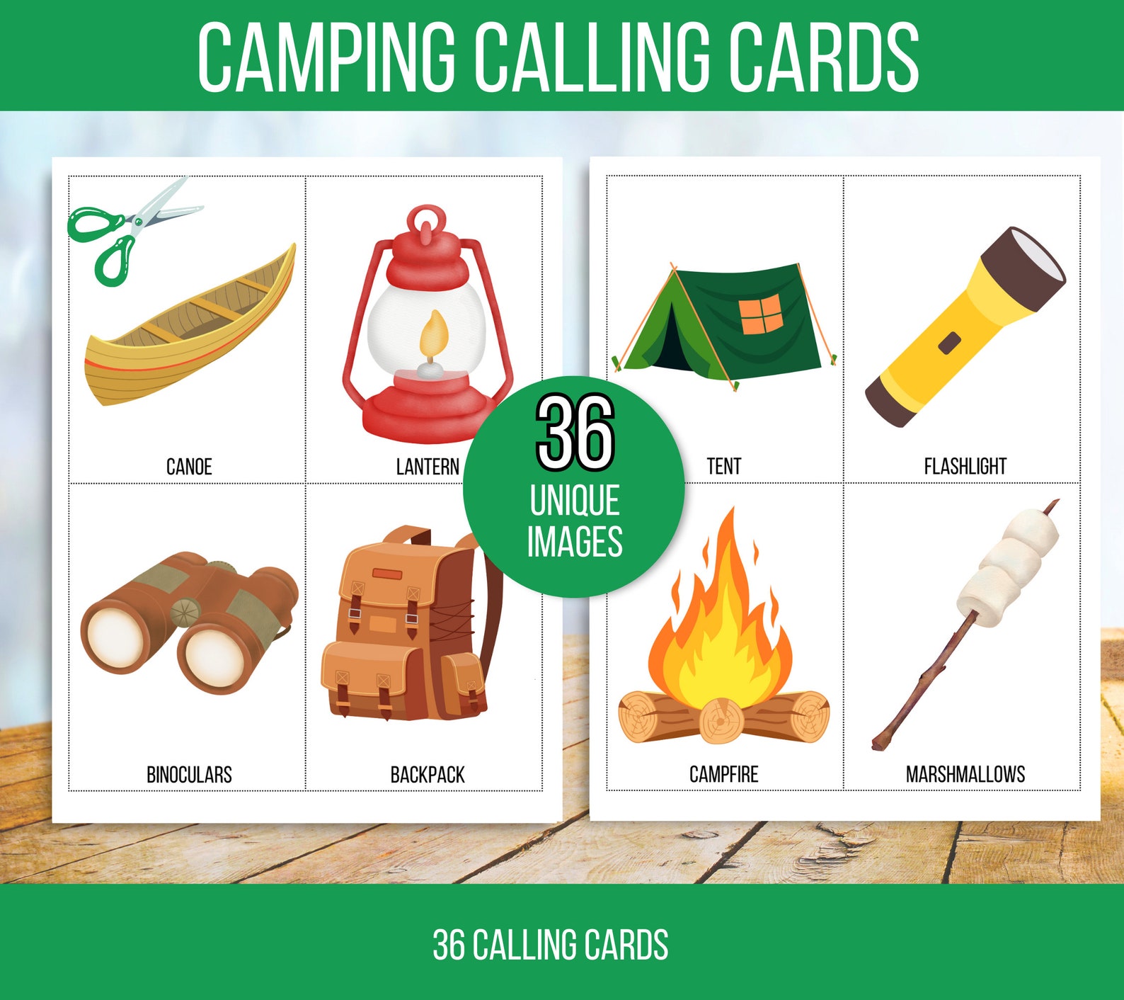 Camping Bingo, 30 Printable Camping Bingo Cards, Camping Game, Camping ...