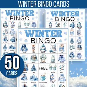 Winter Bingo, 50 Winter Bingo Cards, Winter Games, Winter Activity for ...