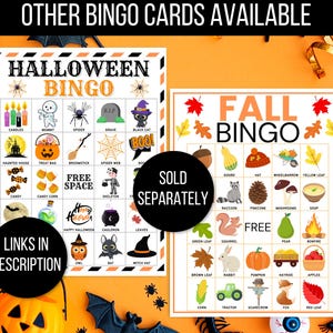 100 Halloween Bingo Cards, Halloween Number Bingo, Halloween Party Game ...
