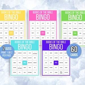 Books of the Bible Bingo, Bible Bingo, 60 Bible Bingo Cards, Bible ...