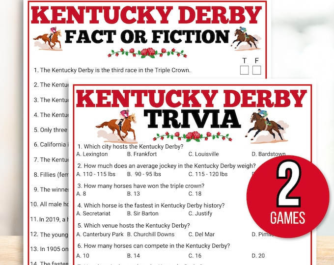 Kentucky Derby Game, Horse Trivia Game, Seniors Game for Kentucky Derby ...