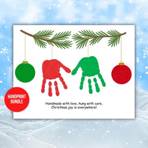 Christmas Handprint Keepsake Bundle, Christmas Handprint Art, Handprint ...