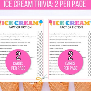 Ice Cream Trivia Game, Ice Cream Game, Ice Cream Social Game,ice Cream ...