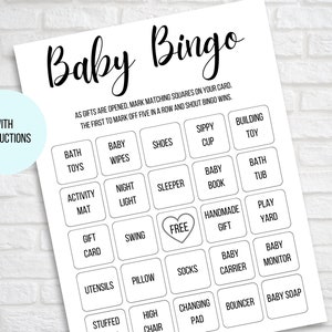 60 Baby Shower Bingo Cards, Unique Prefilled Baby Bingo Game Cards ...