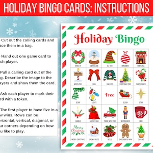 Holiday Bingo, 100 Holiday Bingo Cards, Christmas Bingo, Christmas ...