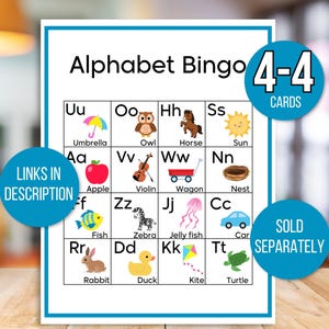 Alphabet Bingo, 30 Printable Alphabet Bingo Cards, ABC Practice, ABC ...