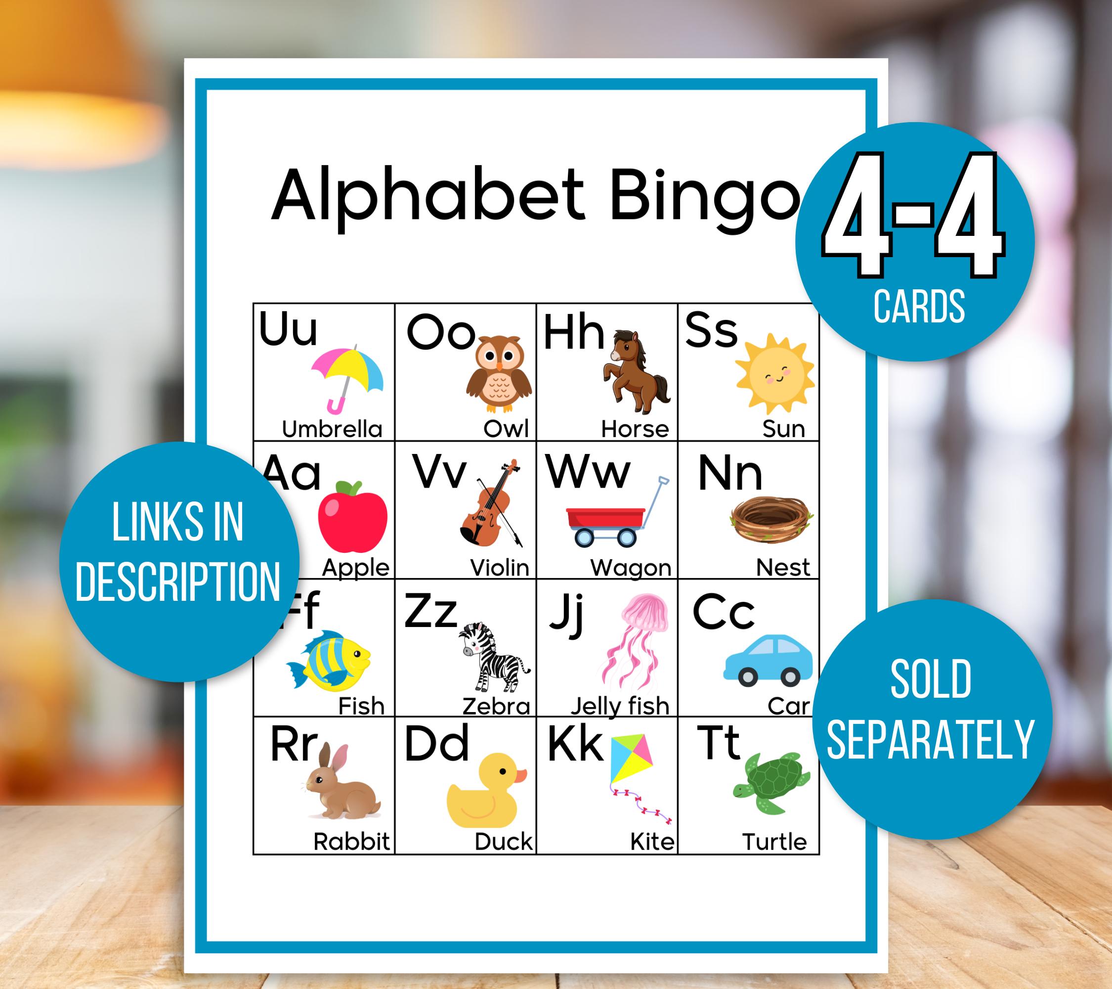 Alphabet Bingo, 30 Printable Alphabet Bingo Cards, ABC Practice, ABC ...