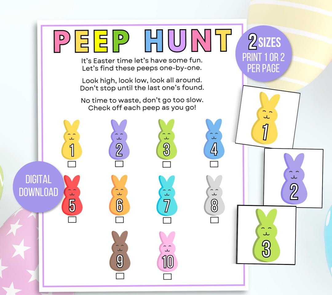 Peeps Easter Scavenger Hunt, Peeps Easter Hunt Game, Peeps Easter Hunt ...