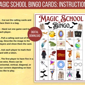 Magic School Bingo, 30 Magic School Bingo Cards, Wizard Bingo, Wizard ...