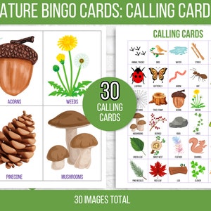 Nature Bingo, 30 Printable Nature Bingo Cards, Nature Party Game ...