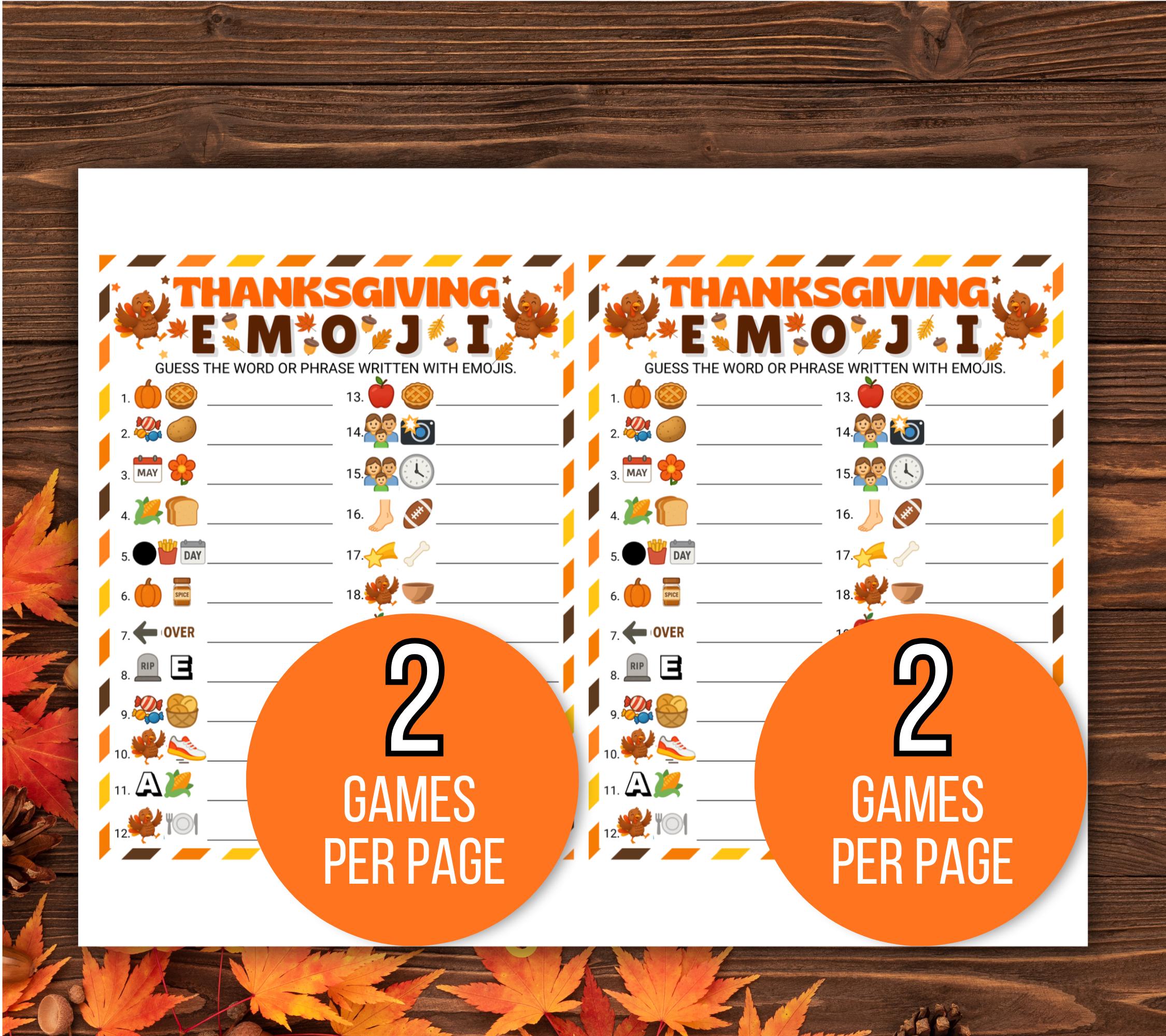 Thanksgiving Emoji Game, Emoji Thanksgiving Game, Thanksgiving Emoji ...