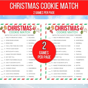 Christmas Cookie Match Game, Christmas Games, Printable Christmas Games ...