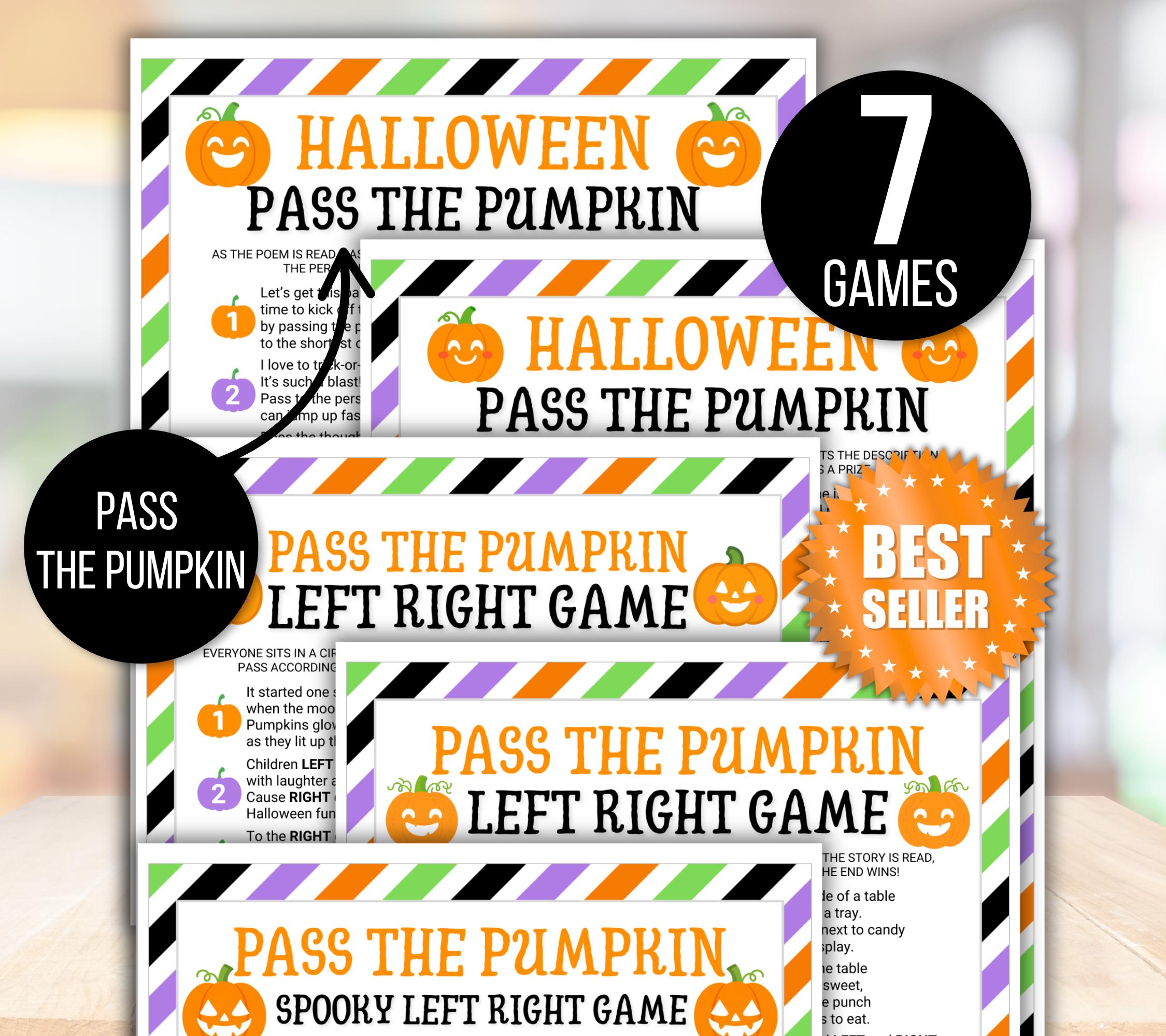 Pass the Pumpkin Games, Halloween Pass the Prize Games, Halloween Left ...