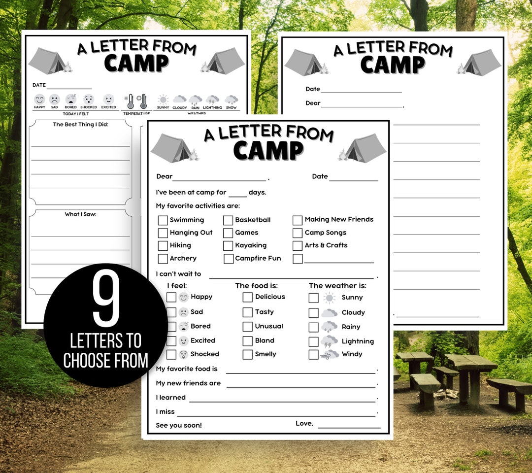 Letters From Camp, Summer Camp Letters, Printable Letter From Camp ...