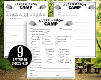 Printable Letter From Camp, Summer Camp Letter, Summer Camp Stationery ...