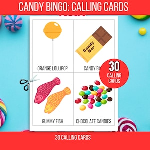 Candy Bingo, 30 Printable Candy Bingo Cards, Sweet Treats Bingo, Candy ...