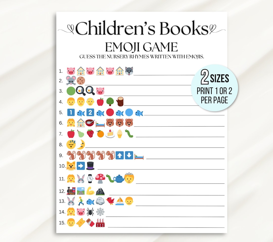 Children's Book Emoji Game, Emoji Children's Book Game, Baby Book Emoji ...