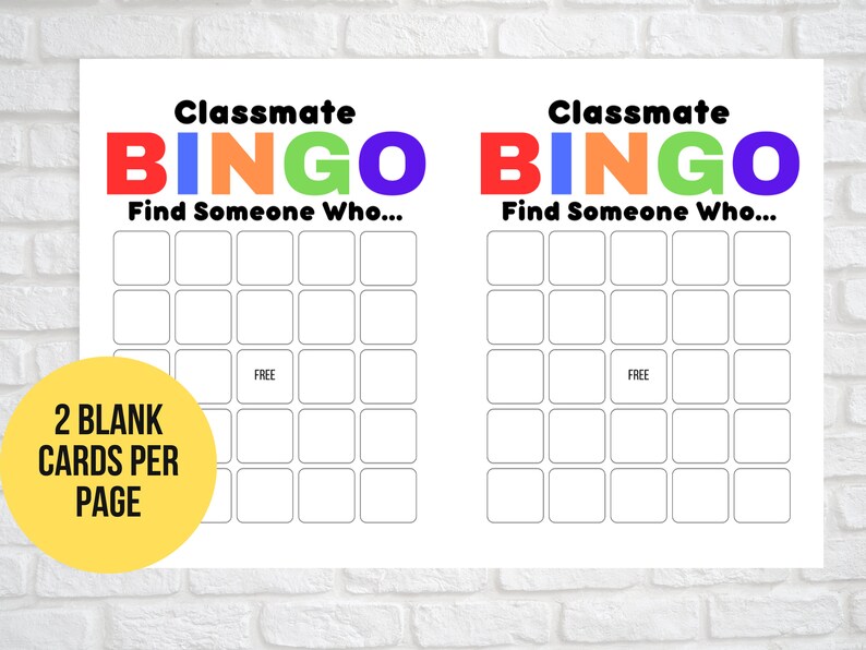 Classmate Bingo Get to Know You Bingo Find Someone Who - Etsy