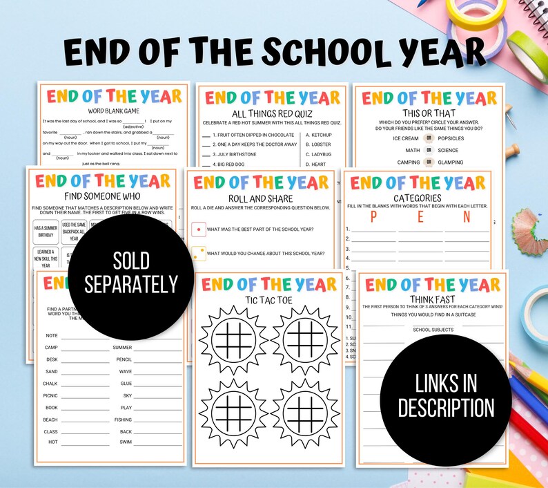 Back to School Games, Back to School Game Bundle, Back to School ...
