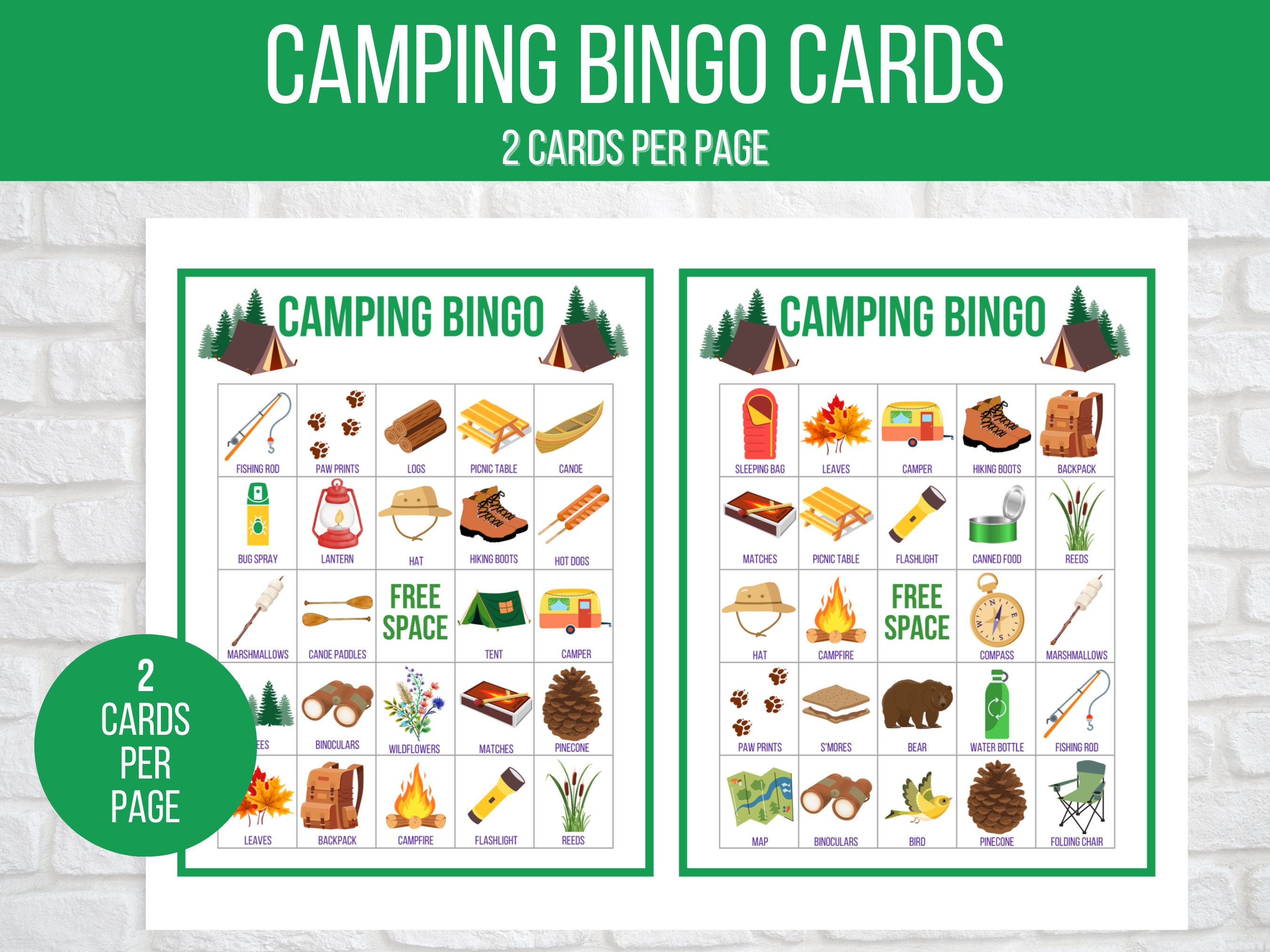Camping Bingo 30 Printable Camping Bingo Cards Camping Game - Etsy ...