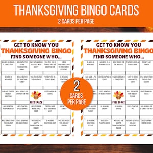 Thanksgiving Get to Know You Bingo, Find Someone Who Bingo, Find the ...