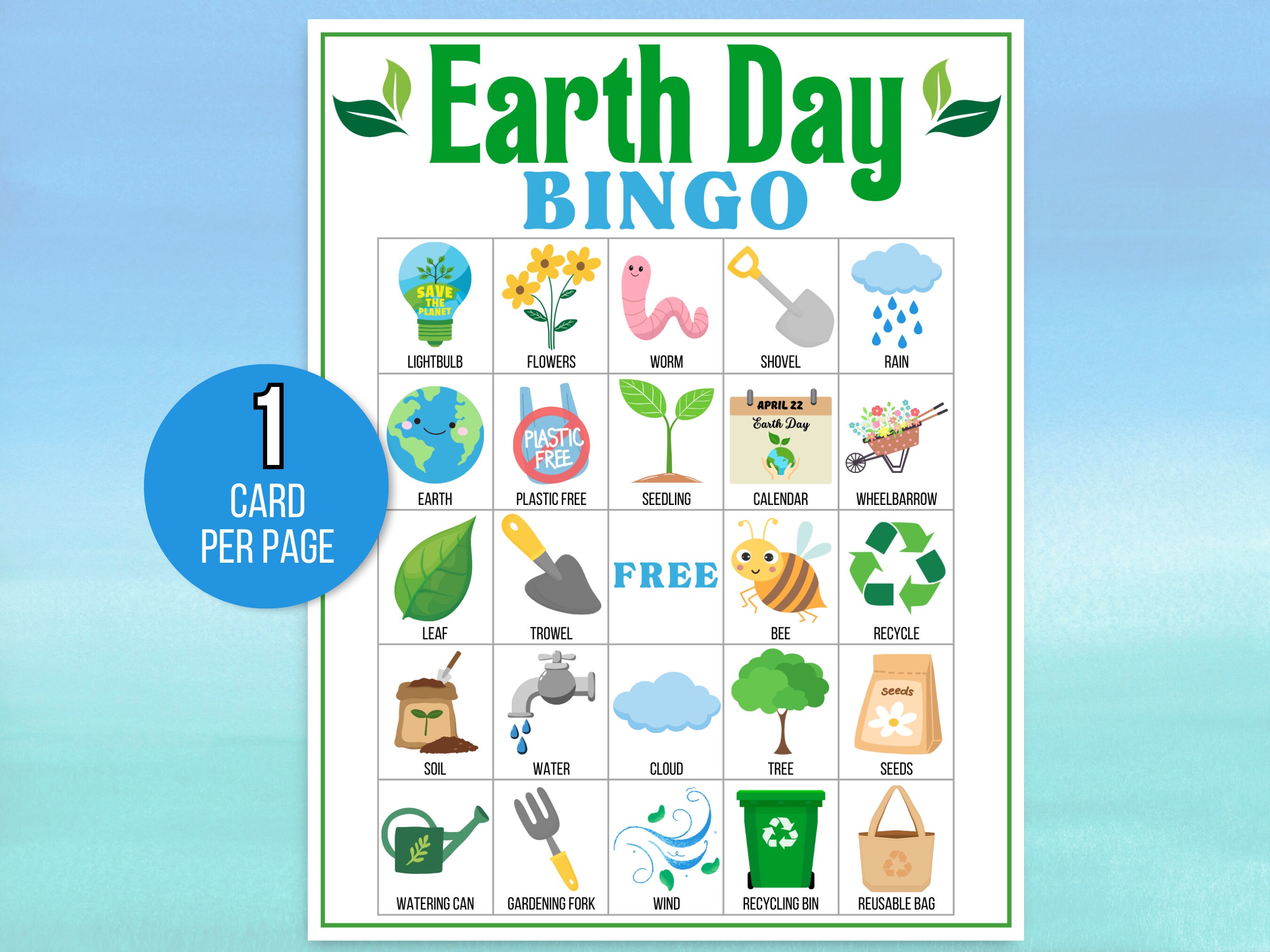 Earth Day Bingo, Earth Day Game, Earth Day Party Activity, Earth Day ...