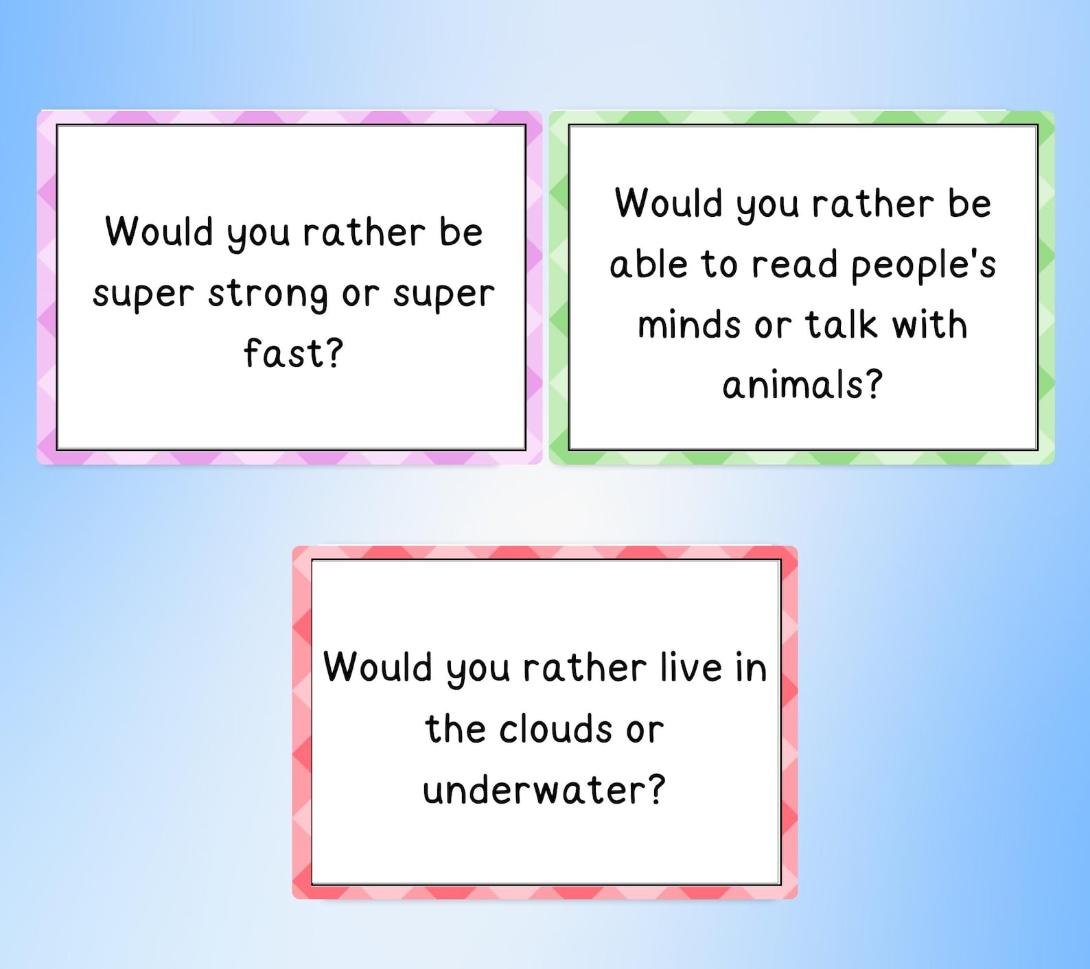 Would You Rather Questions for Kids, Conversation Starters, Road Trip ...