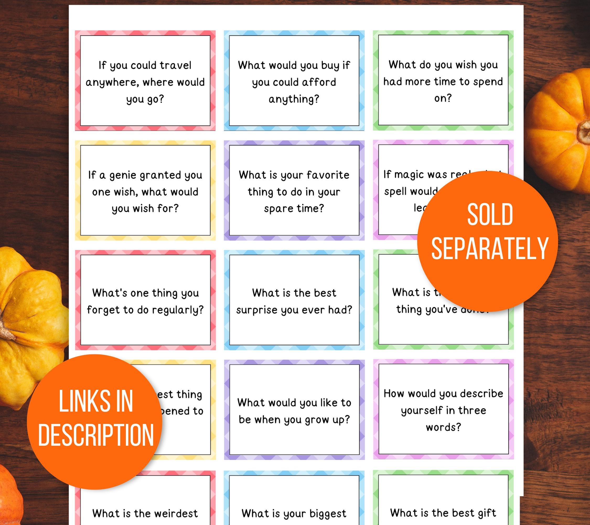 90 Gratitude Conversation Cards, Thanksgiving Conversation Cards ...