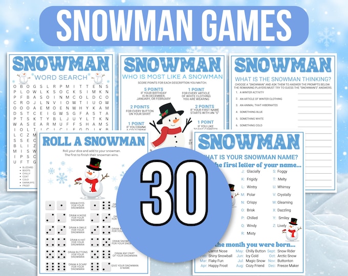 Snowman Games, Winter Party Games, Snowman Party Games, Snowman Class ...