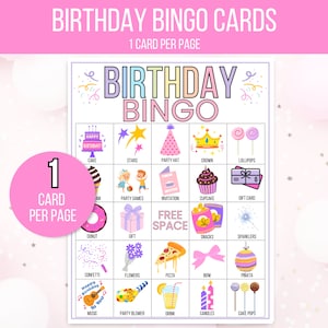 Birthday Bingo, 30 Birthday Bingo Cards, Birthday Party Game, Happy ...