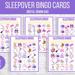 Sleepover Bingo Sleepover Game Slumber Party Bingo Pajama - Etsy