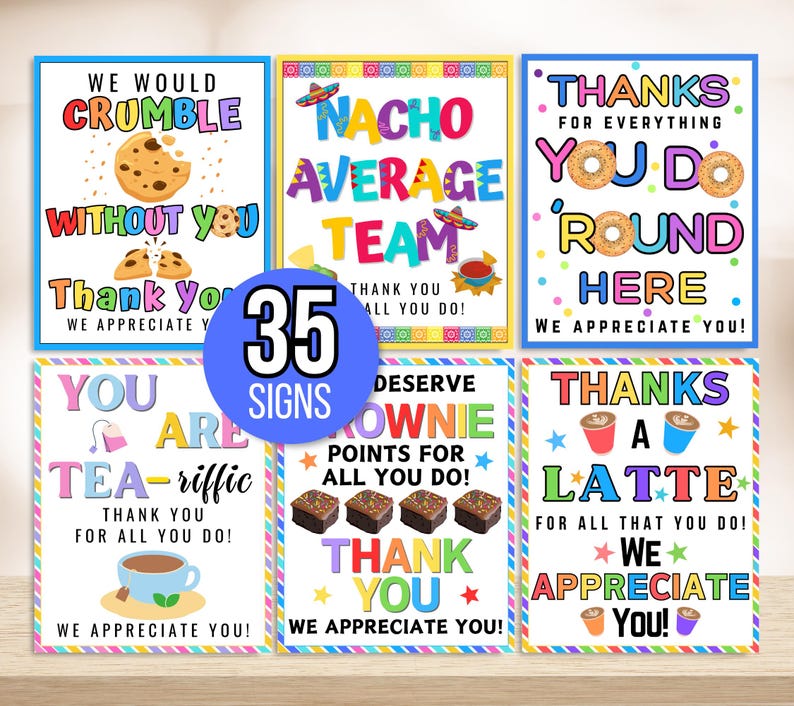 Printable Appreciation Signs, Staff Appreciation Signs, Appreciation ...
