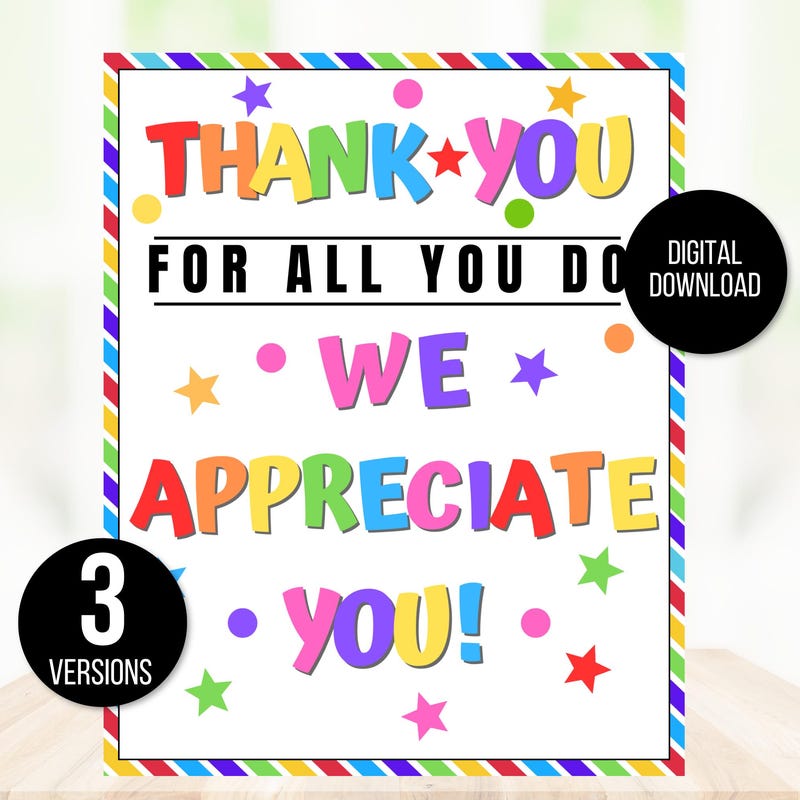 Rainbow Thank You - Etsy