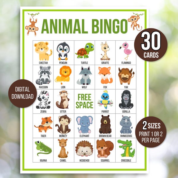Kids Printable Animal - Etsy UK