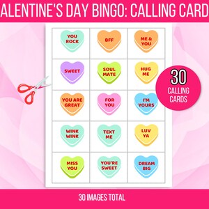 Valentine's Day Bingo, 30 Valentine's Day Bingo Cards, Valentine's Day ...