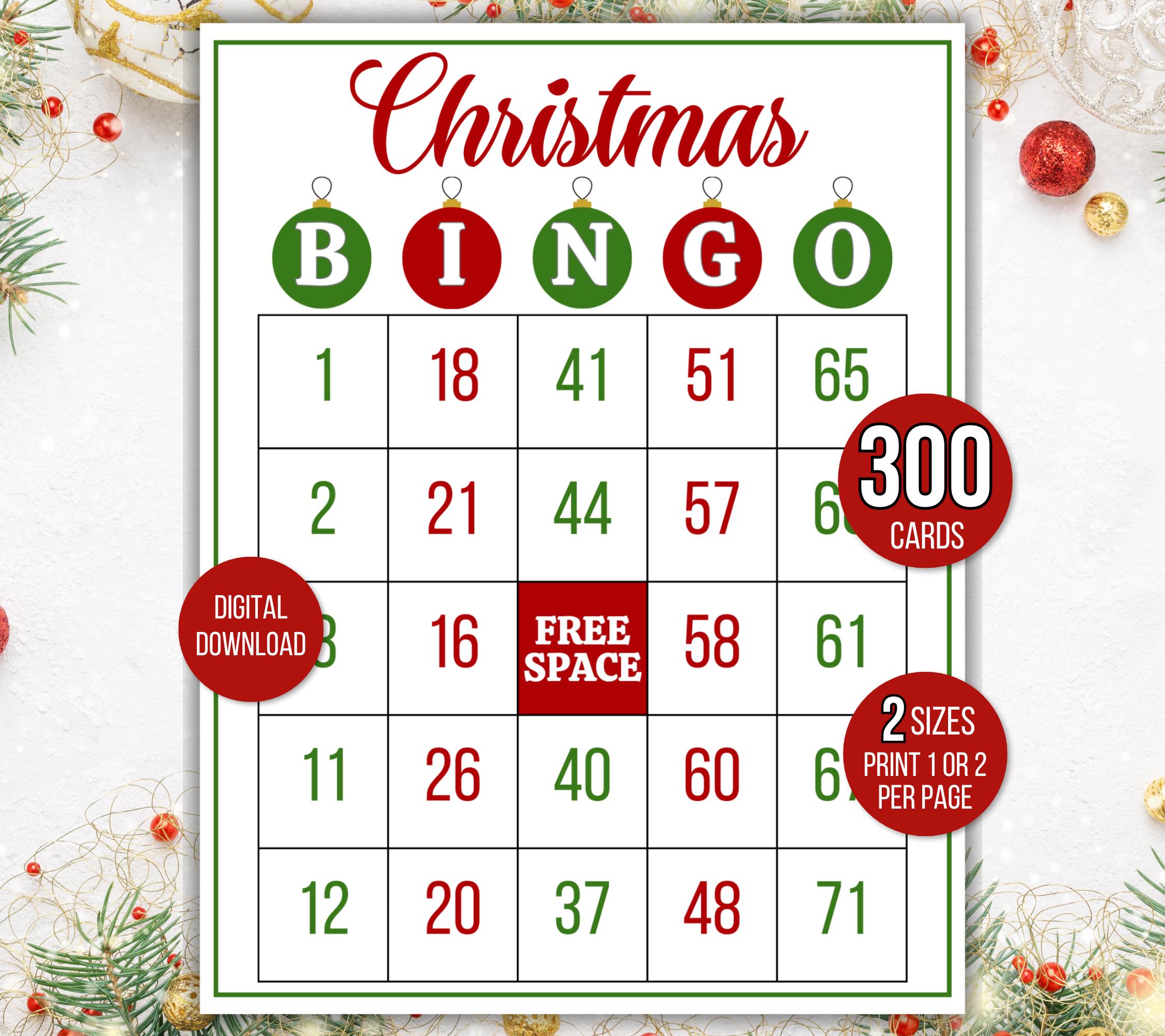 Christmas Bingo, 300 Christmas Bingo Cards, Christmas Games, Christmas ...