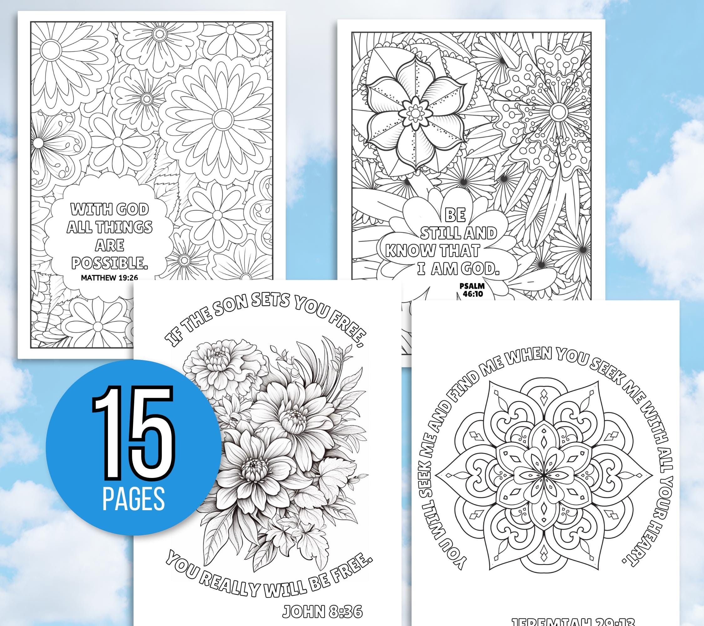 15 Bible Verse Coloring Pages, Bible Coloring Pages, Christian Coloring ...