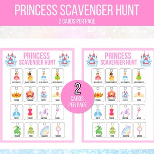 Princess Scavenger Hunt, Printable Princess Party Game, Princess ...
