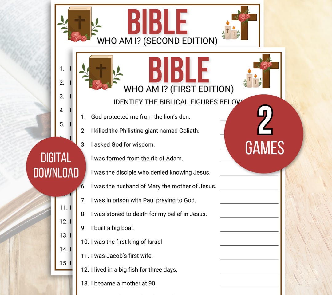 Bible Games, Bible Riddles, Bible Who Am I Riddles, Bible Study Games ...