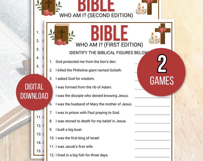 Bible Games, Bible Riddles, Bible Who Am I Riddles, Sunday School Games ...