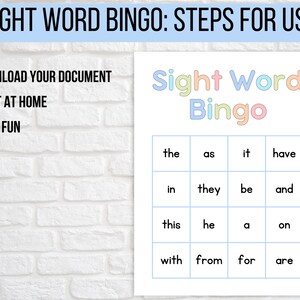 Sight Words Bingo, 120 Sight Words Bingo Cards, Fry's First 100 Words ...
