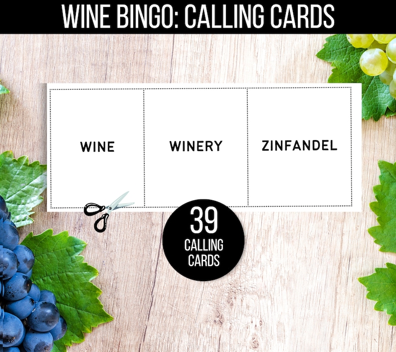 Wine Bingo, 30 Printable Wine Bingo Cards, Wine Game Night, Wine Party ...
