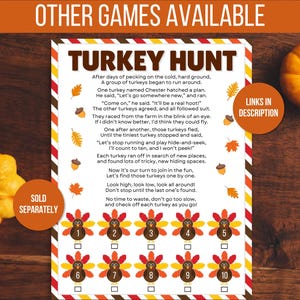 Thanksgiving Game, Who is Most Like a Turkey Game, Thanksgiving ...