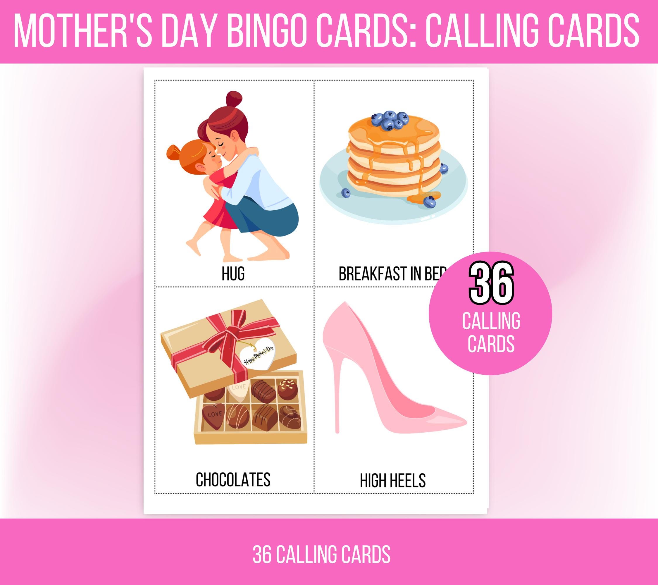 Printable Mother's Day Bingo, 60 Mother's Day Bingo Cards, Mother's Day ...