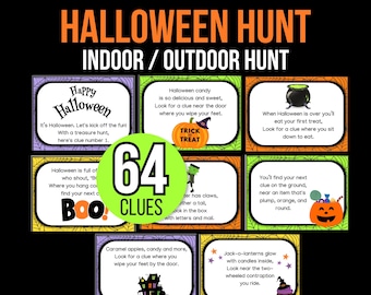 Halloween Treasure Hunt, Indoor Halloween Scavenger Hunt, Outdoor ...