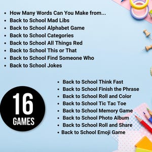 Back to School Games, Back to School Game Bundle, Back to School ...